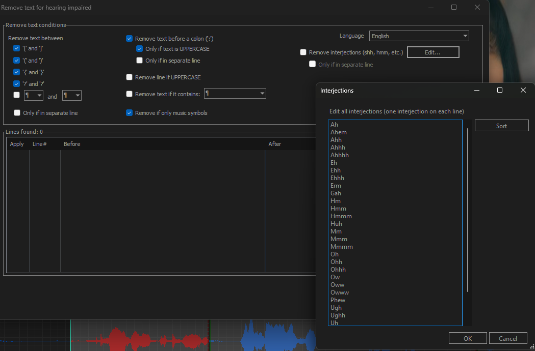 Ignoring interjections · Issue #7563 · SubtitleEdit/subtitleedit · GitHub