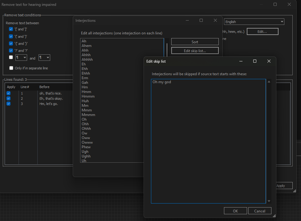Ignoring interjections · Issue #7563 · SubtitleEdit/subtitleedit · GitHub