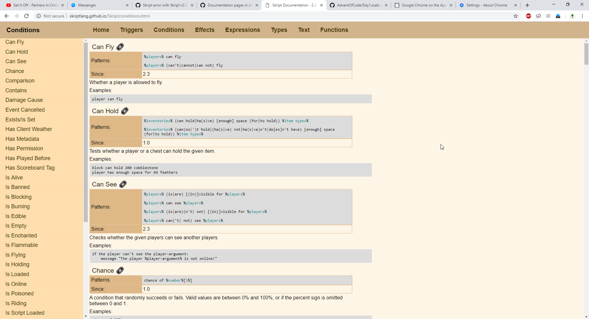 Documentation pages in different browsers · Issue #1721 · SkriptLang/Skript · GitHub