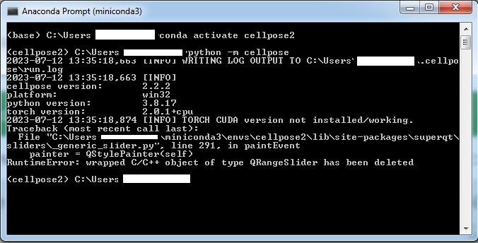 Runtime error with cellpose 2.2 GUI on Win 7 [BUG] · Issue #750 · MouseLand/cellpose · GitHub
