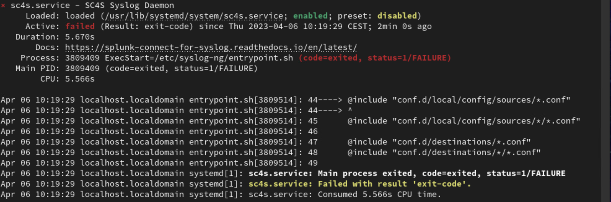sc4s.service failure (exit-code) · Issue #2038 · splunk/splunk-connect ...