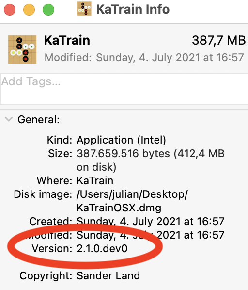 version numbers damaged on macOS · Issue #480 · sanderland/katrain · GitHub