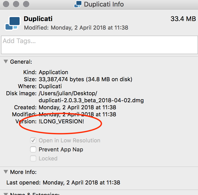 Mac Version Numbers Broken · Issue #3247 · duplicati/duplicati · GitHub