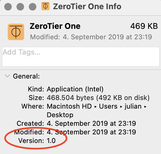 version number broken on macOS · Issue #1292 · zerotier/ZeroTierOne · GitHub