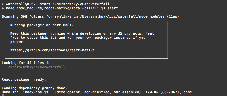 react-native init creates an app which doesn't run: Application XXX has ...