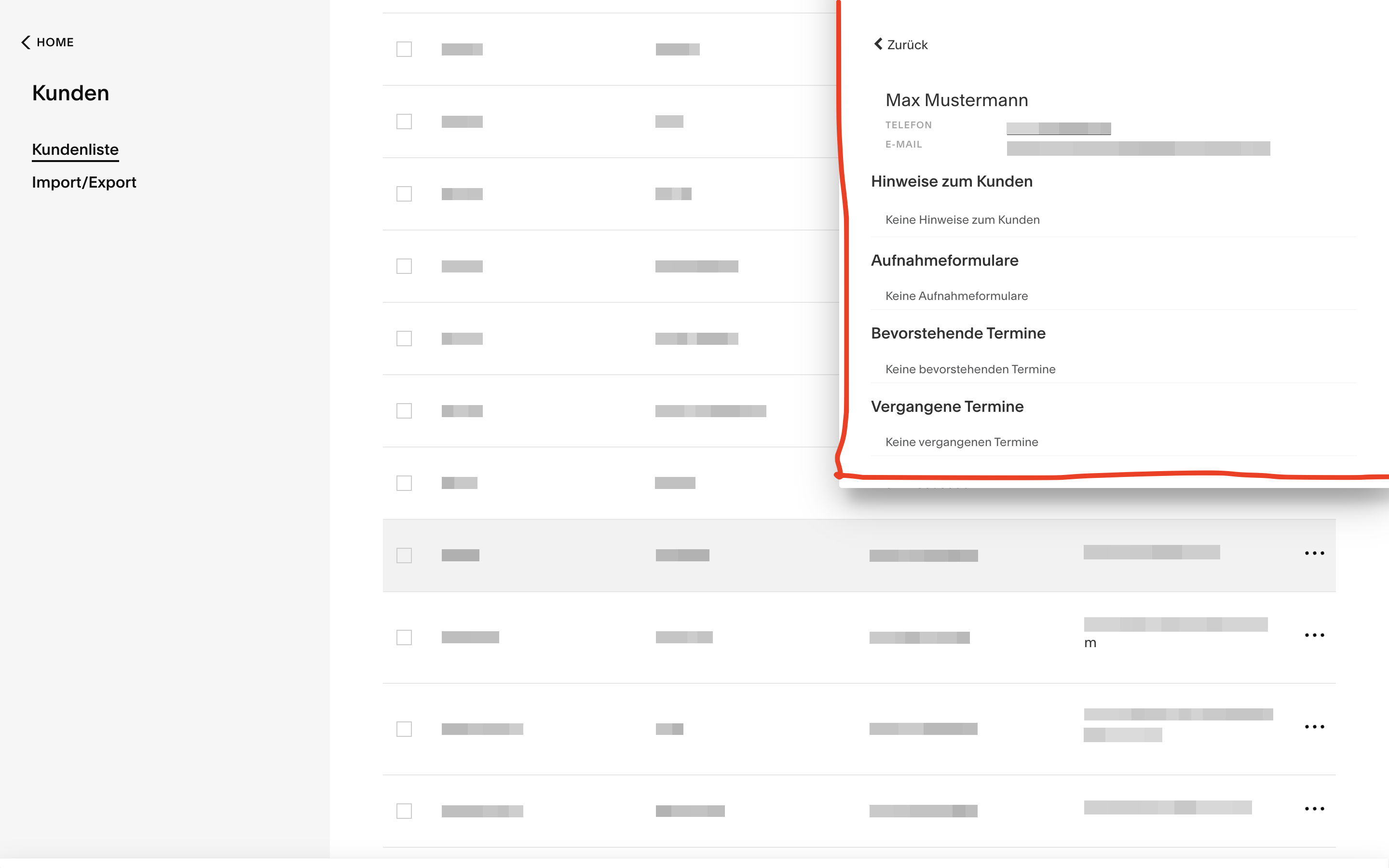 Integration of a customer database and appointment booking outside ...