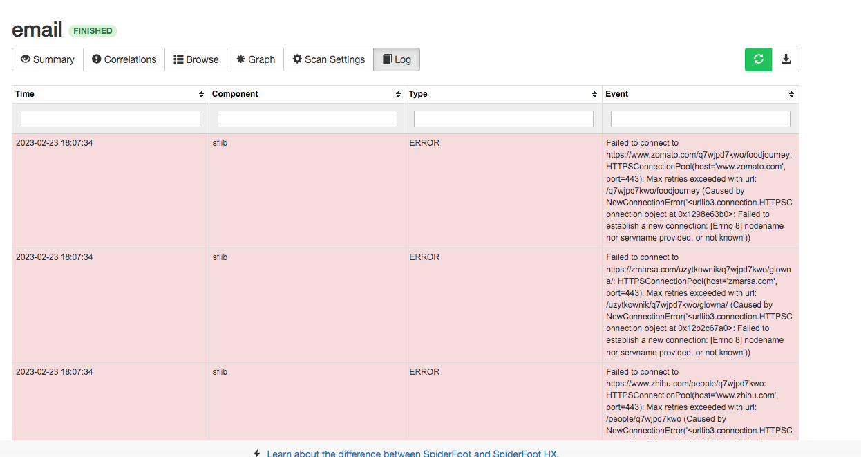 Nothing seems to be working · Issue #1760 · smicallef/spiderfoot · GitHub