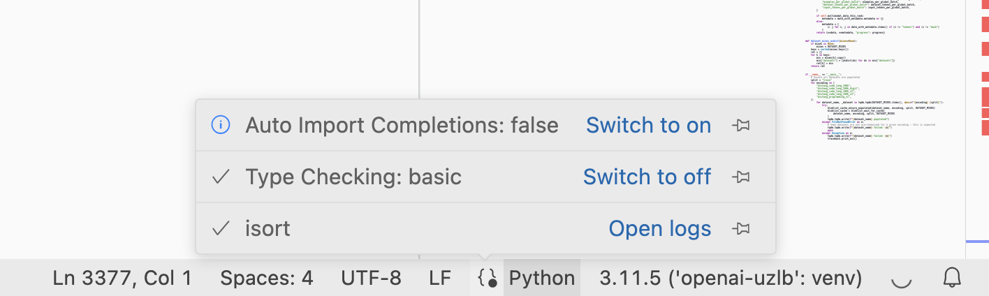 Editor language status for Python wiggles distractingly · Issue #4961 ...