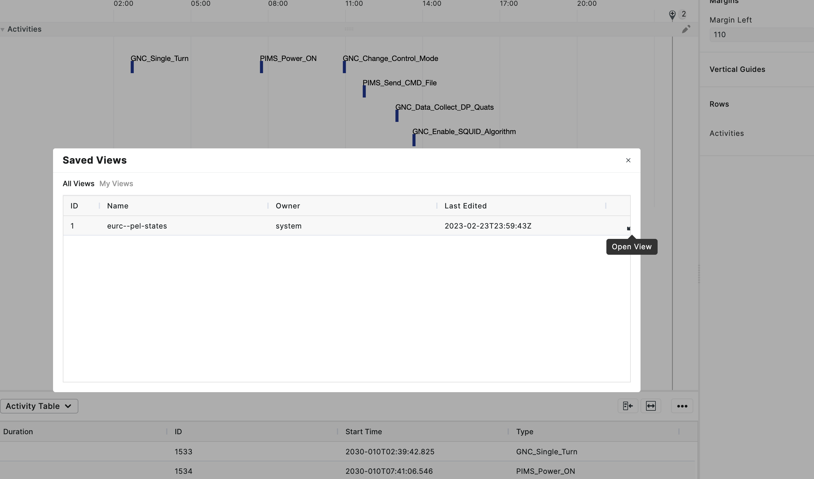 Open View icon getting cut off in Saved Views modal · Issue #409 · NASA-AMMOS/aerie-ui · GitHub