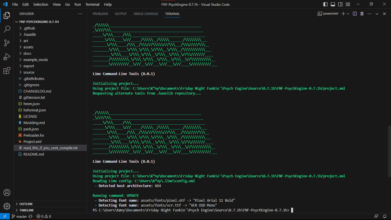 The source code is not working for me. · Issue #13097 · ShadowMario/FNF-PsychEngine · GitHub
