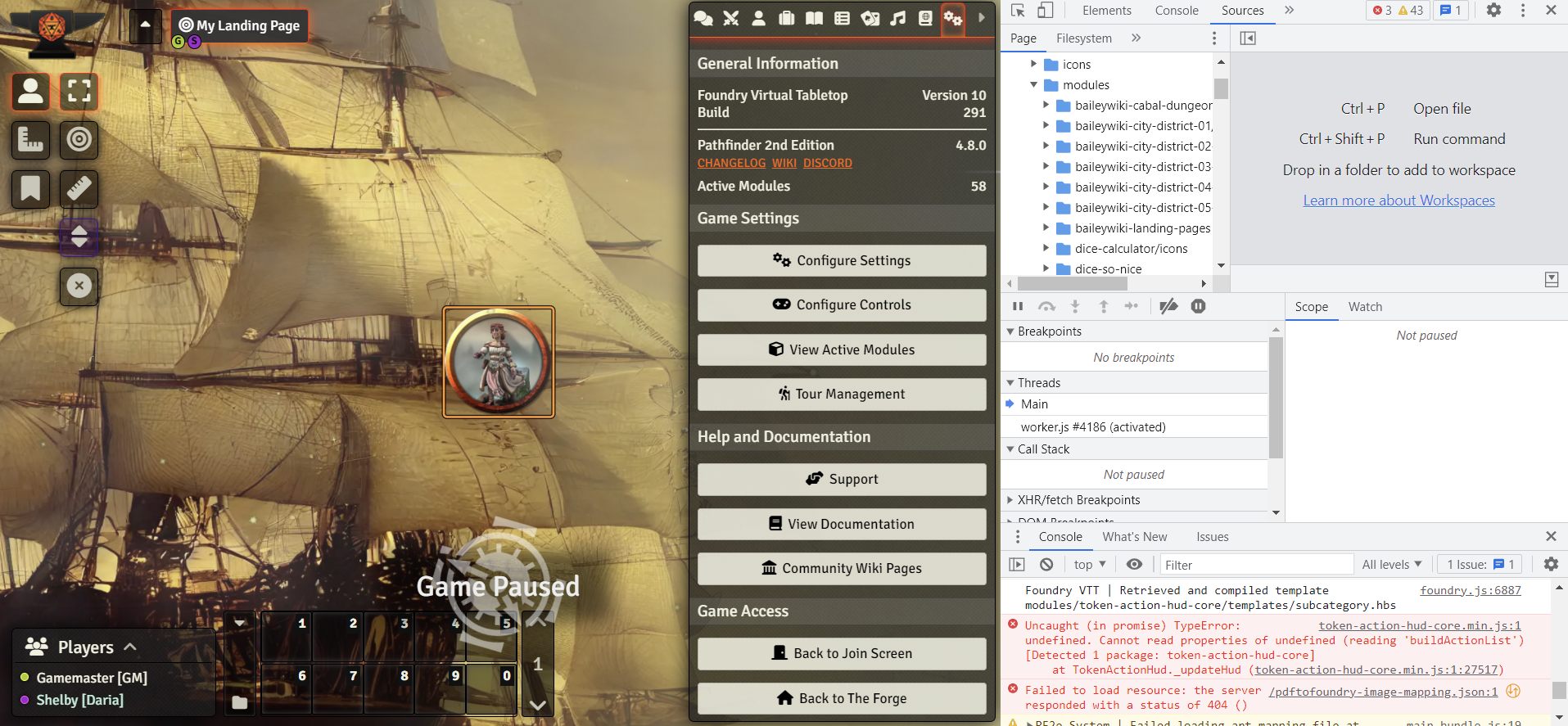 [BUG] Players unable to see HUD but Gamemaster can · Issue #70 · Larkinabout/fvtt-token-action ...