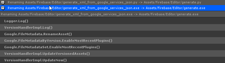 (Firebase 4.4.2) Version Handler "Update" Incorrectly renames generate_xml_from_google_services ...