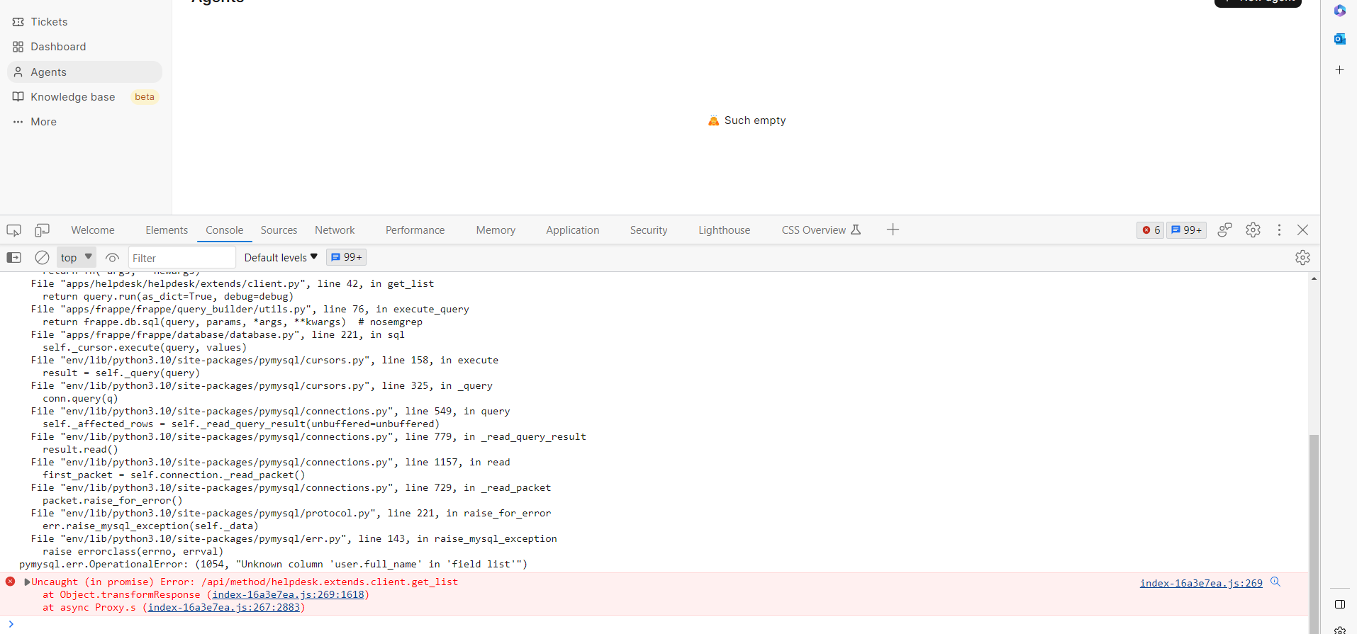Agent and Contact list view not able to shown · Issue #1284 · frappe/helpdesk · GitHub
