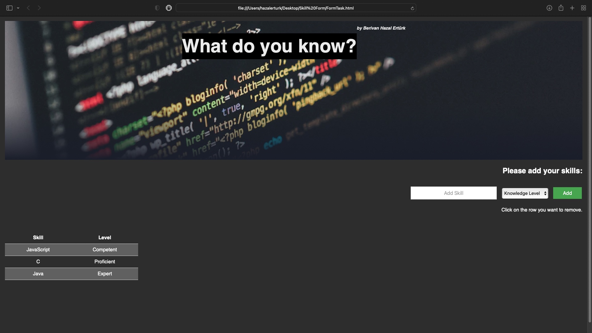 GitHub - bhazalerturk/customForm-SkillList