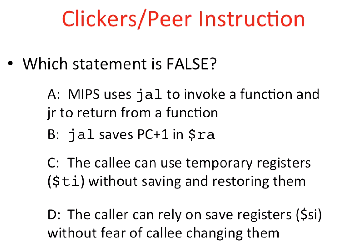 CS61C 6: Instruction, Part 2: MIPS, MIPS Functions · Issue #49 · xxleyi/learning_list · GitHub
