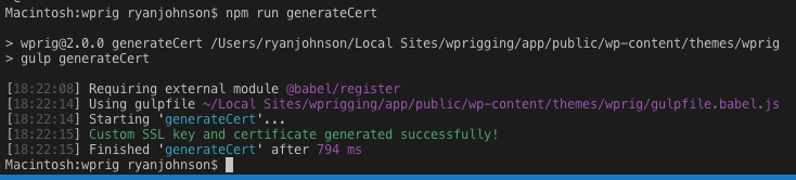 Failed at the wprig@2.0.0 generateCert script. · Issue #565 · wprig/wprig · GitHub