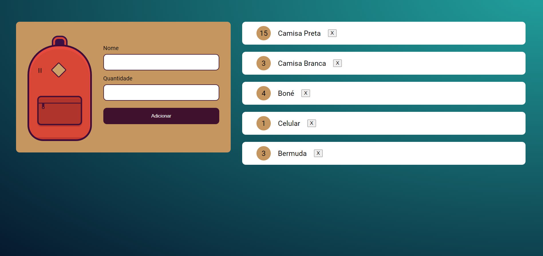 GitHub - dev-pauloh/mochila-de-viagem: Projeto de uma mochila de viagem do curso da Alura que ...