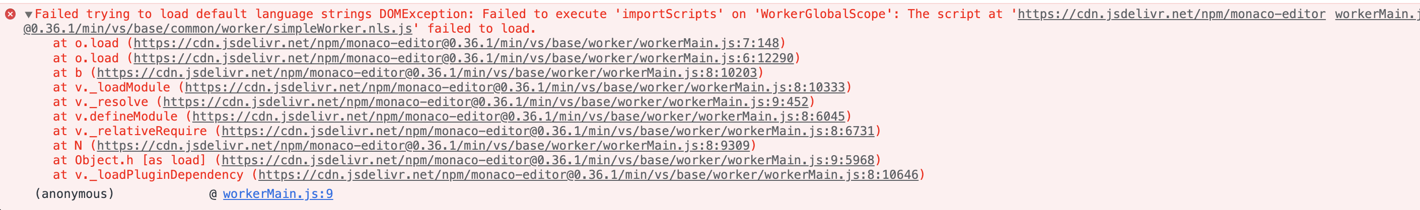 [Bug] Failed to load source map simpleWorker.nls.js.map · Issue #3336 · microsoft/monaco-editor ...