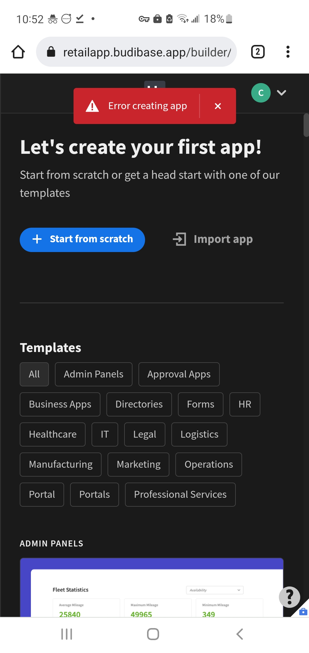 New Account Cannot Create App · Issue 5738 · Budibase Budibase · Github