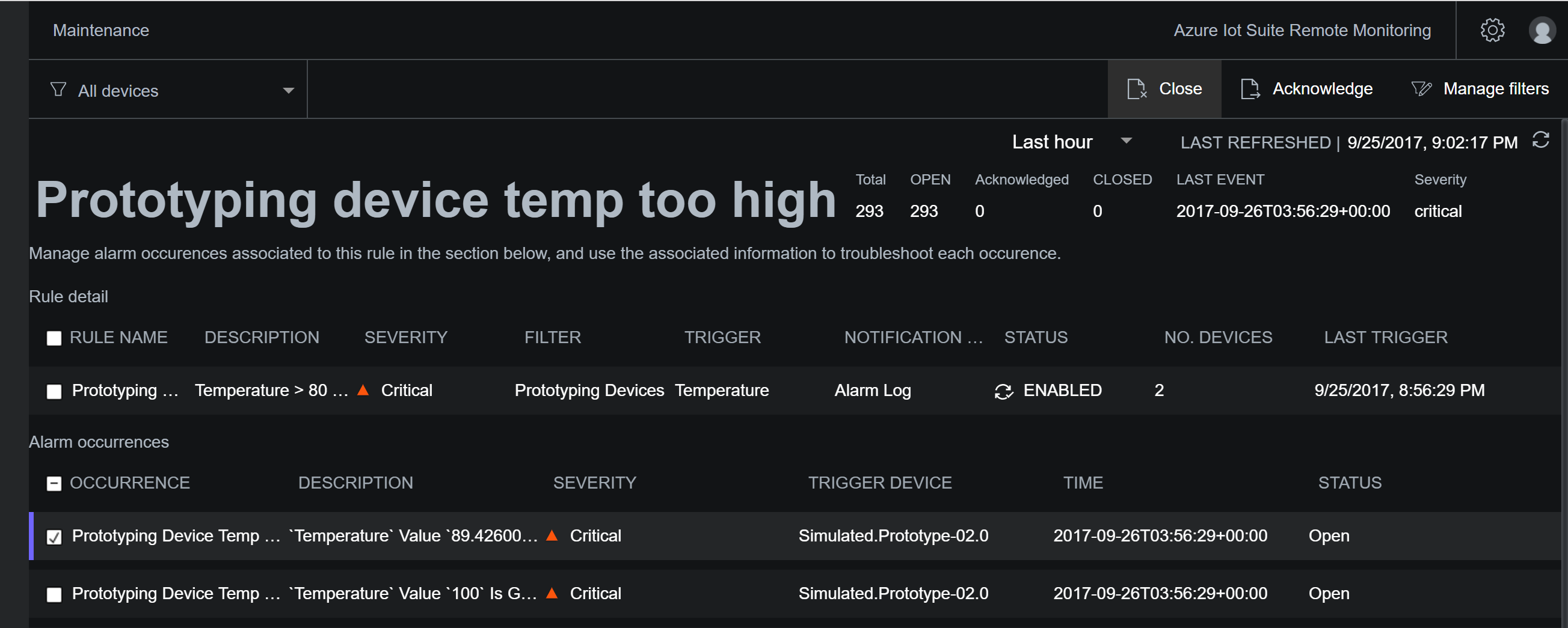Close Alarms doesn't work (single as well) · Issue #504 · Azure/pcs-remote-monitoring-webui · GitHub
