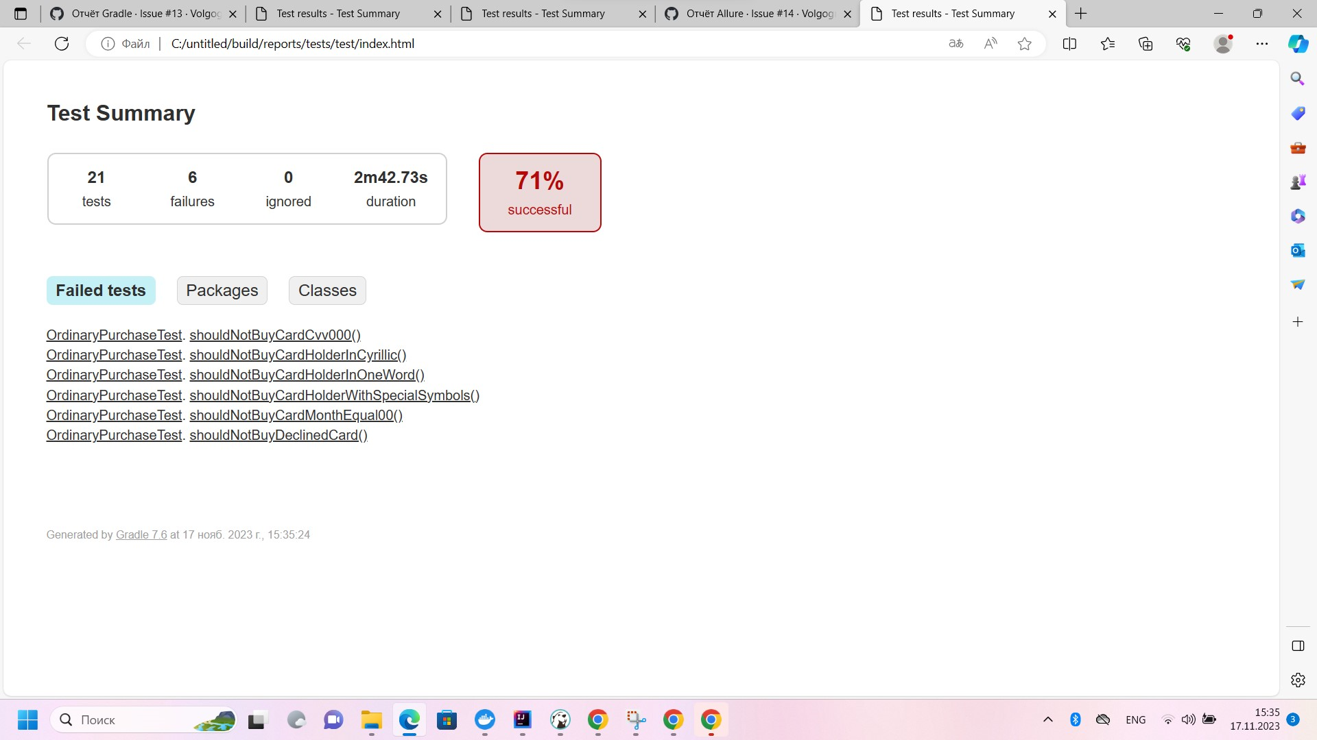 Отчет Gradle · Issue #1 · YulyiaMaxi/Diploma-QA · GitHub