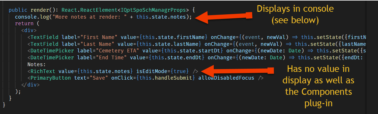 Richtext Control Not Displaying Value · Issue 1291 · Pnppnpjs · Github