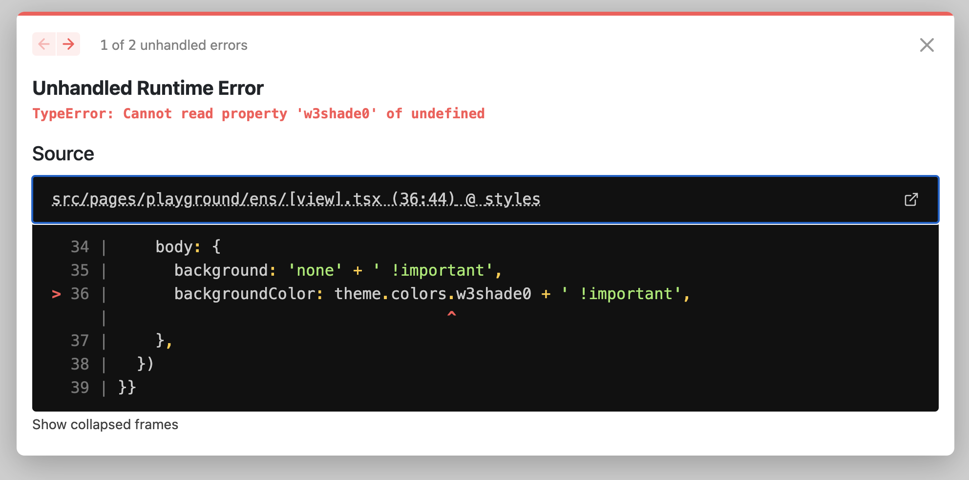 Error when referencing theme values via useThemeUI after upgrading to @jsxImportSource · Issue ...