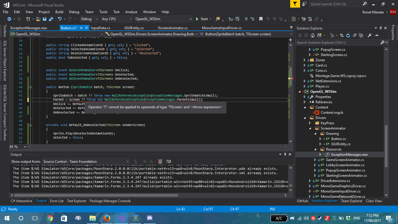 C# Compiler does not accept ?? operator of operands GenericParameterType and throw expression ...