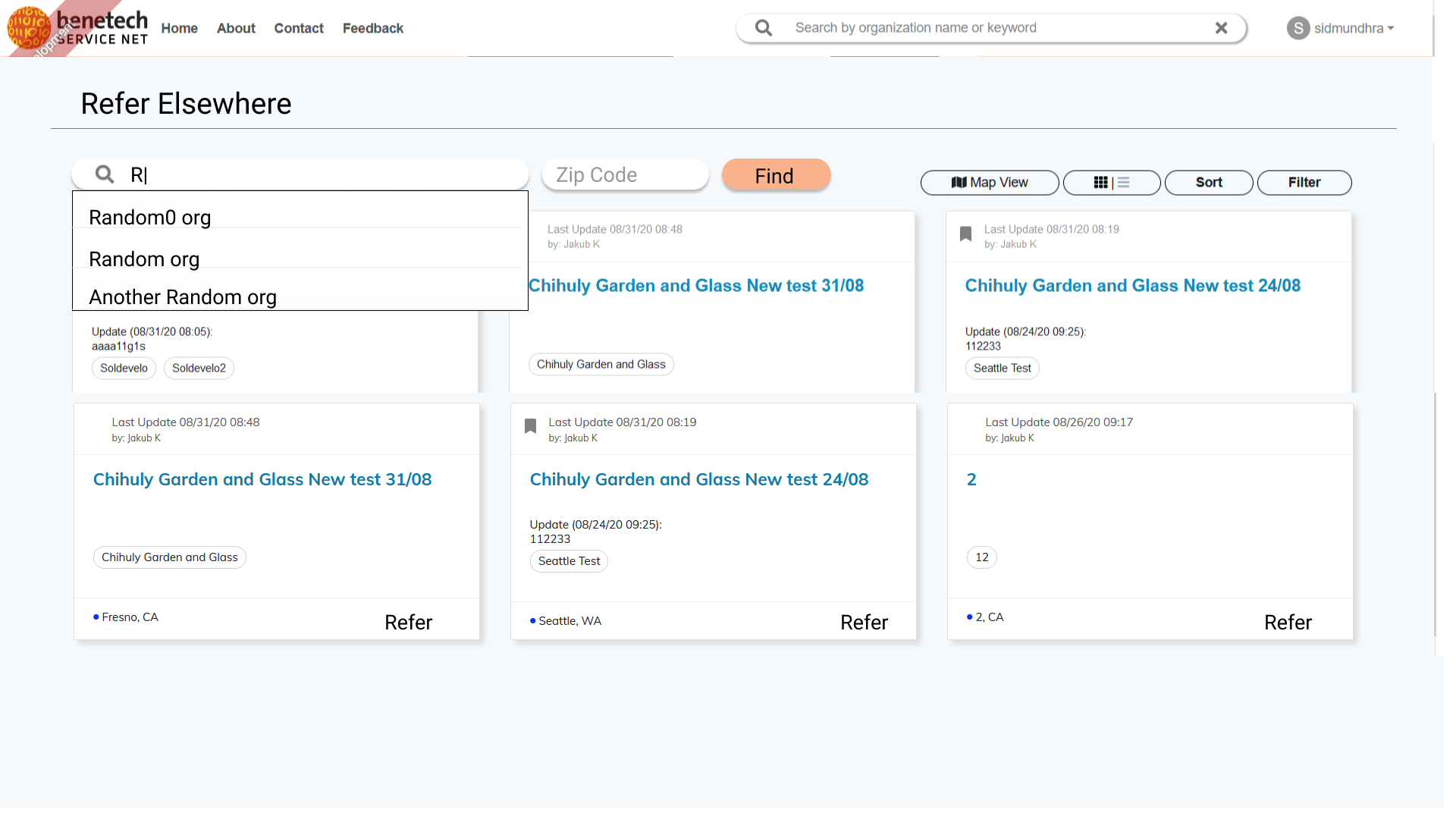 Service Net CBO Interface: The 'Add a New Record view' should hide when the search bar for ...
