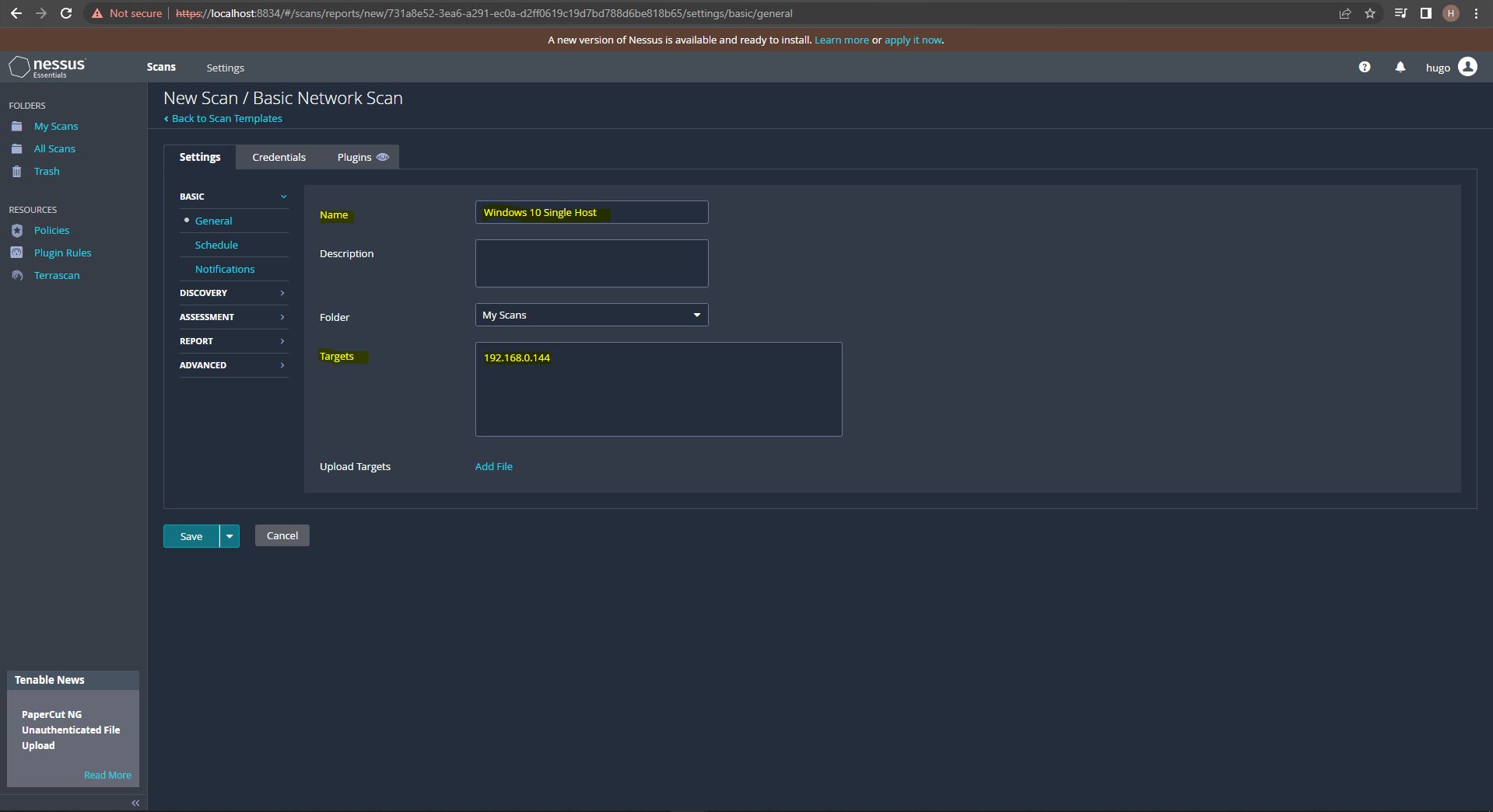 GitHub - HugoJrH/VulnerabilityManagement: Nessus Essentials ...