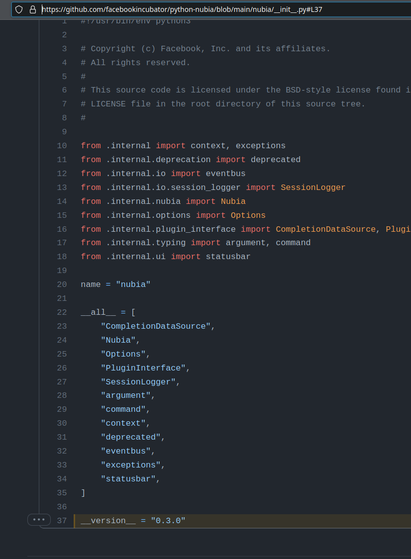 There is a problem with the example · Issue #89 · facebookarchive/python-nubia · GitHub
