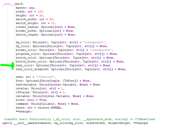 Exception raised when trying to configure text_color for CTkSwitch ...