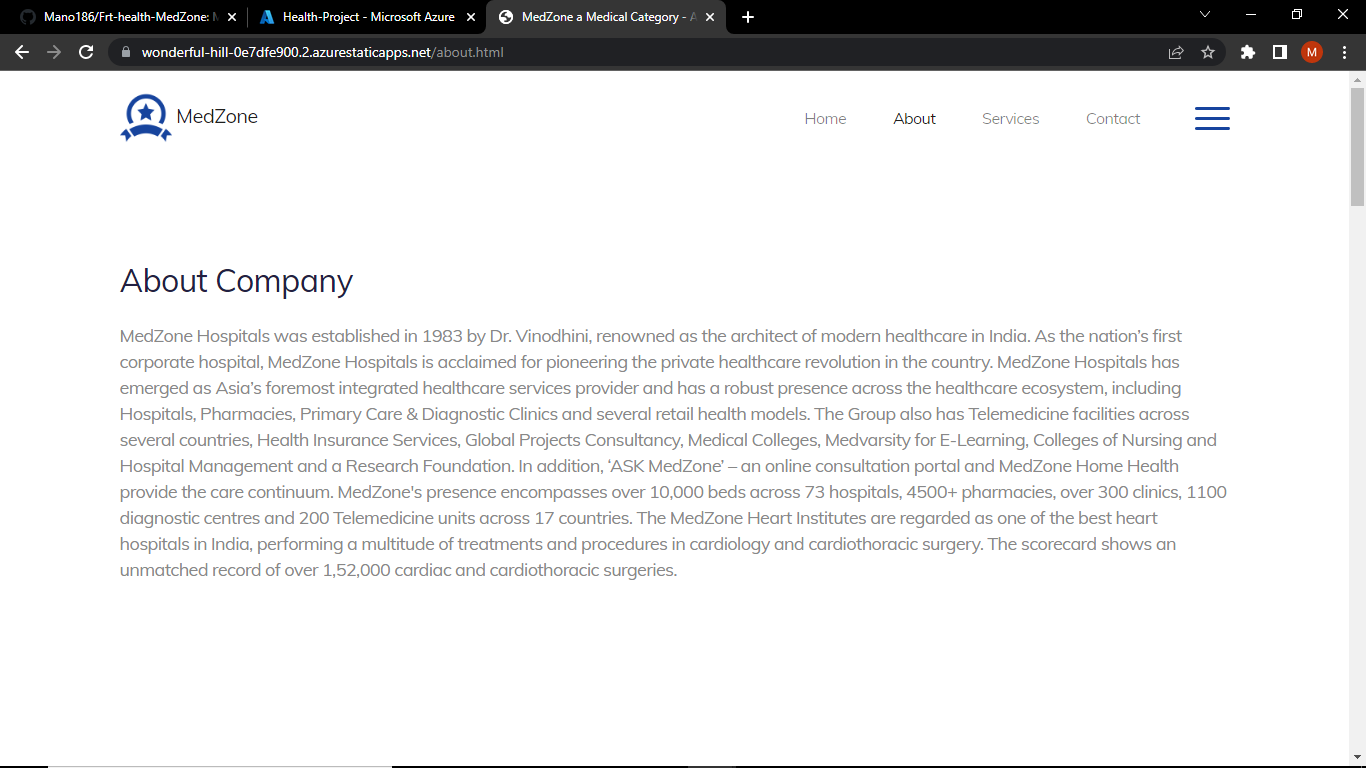 GitHub - Mano186/Frt-health-MedZone: MedZone Health Project