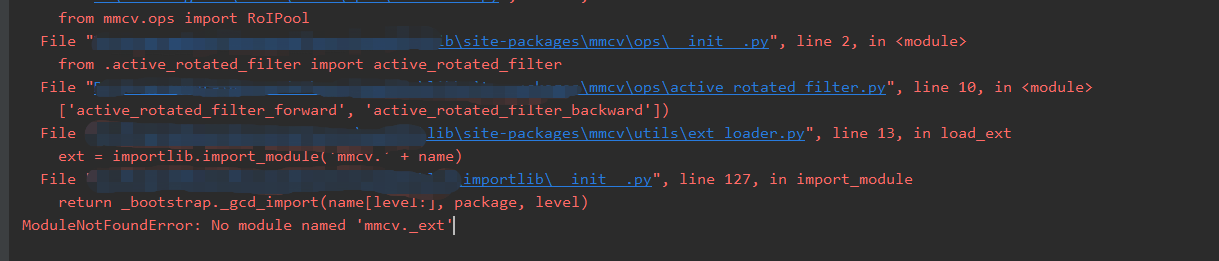 [ERROR] ModuleNotFoundError · Issue #1805 · open-mmlab/mmcv · GitHub