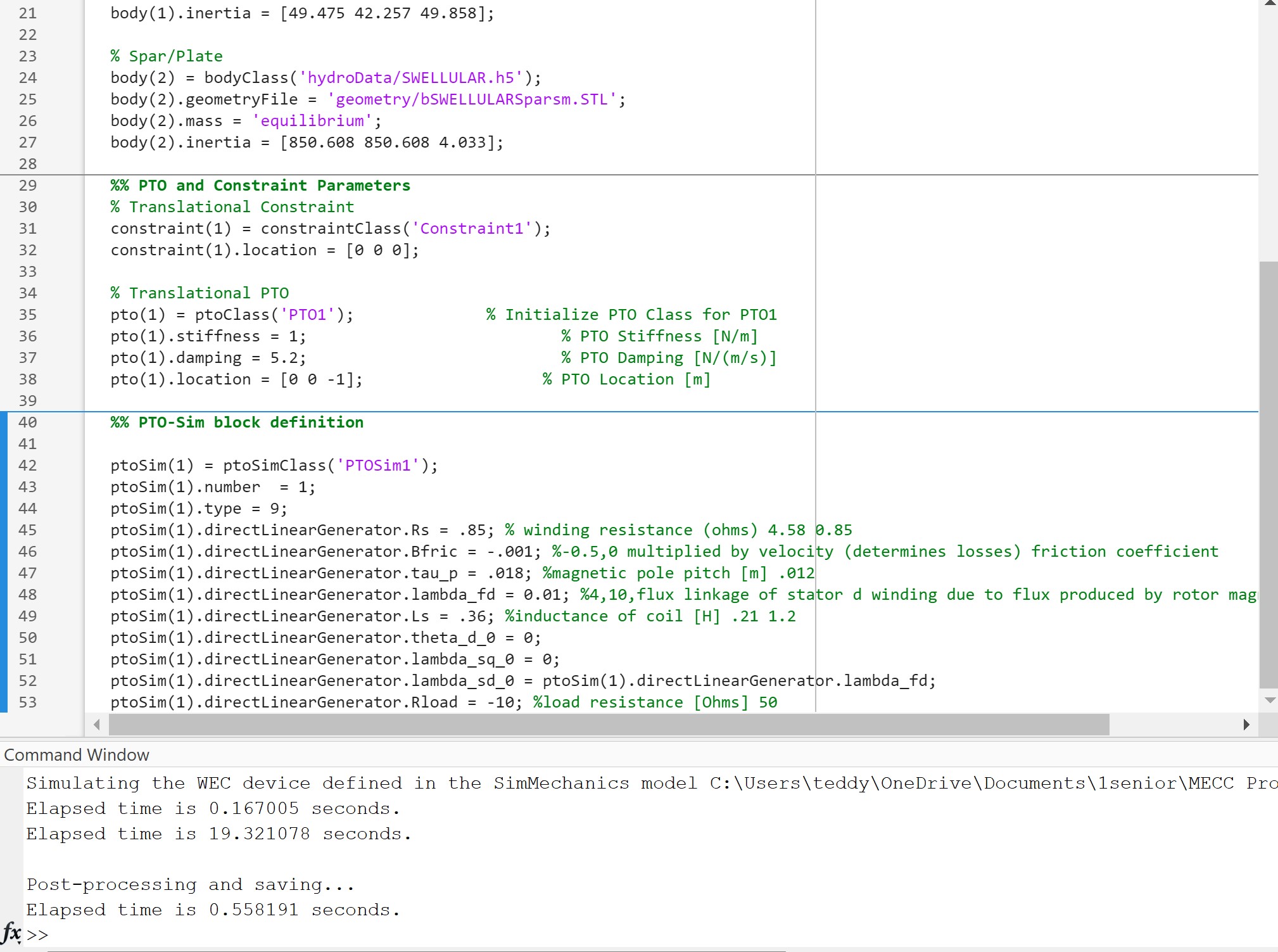 [WEC-Sim Applications] Poor power output with direct linear PTO · Issue #1033 · WEC-Sim/WEC-Sim ...