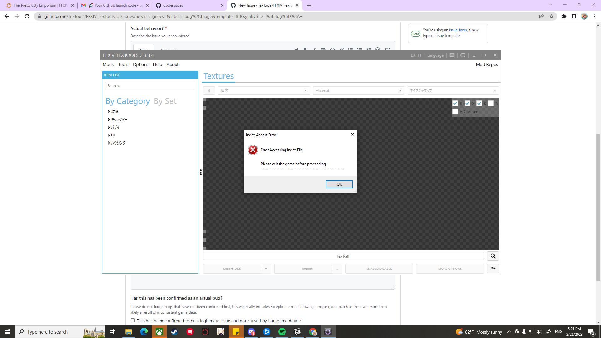 [Bug]: · Issue #260 · TexTools/FFXIV_TexTools_UI · GitHub