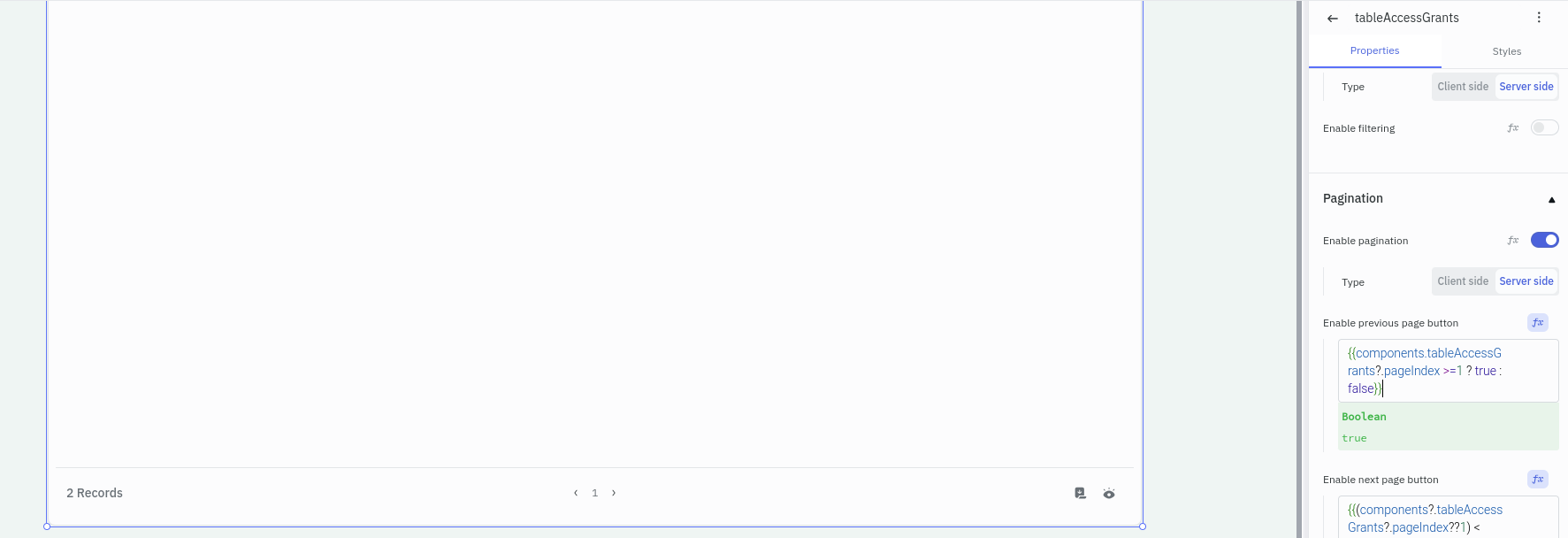 Enabling / disabling table pagination buttons is not reloading with data · Issue #7982 · ToolJet ...