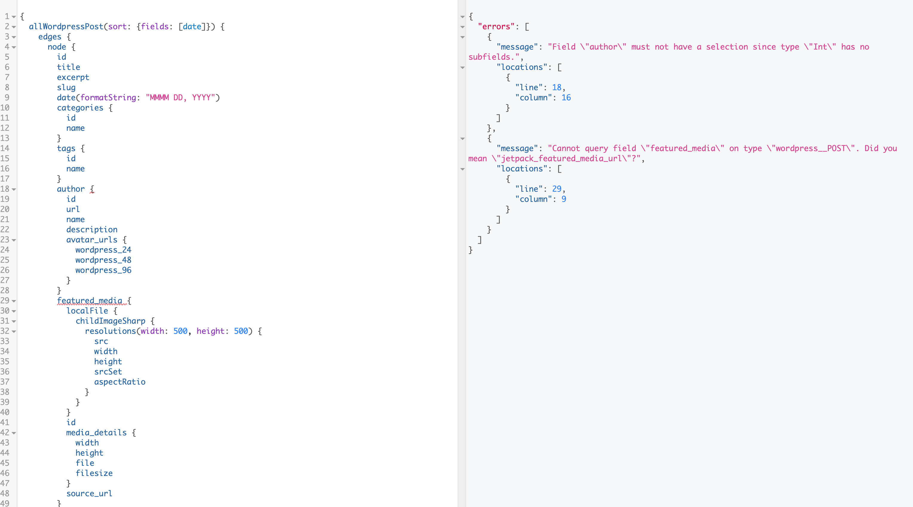 Gatsby Source Wordpress Cant Fetch The Featuredmedia Field · Issue 12237 · Gatsbyjsgatsby