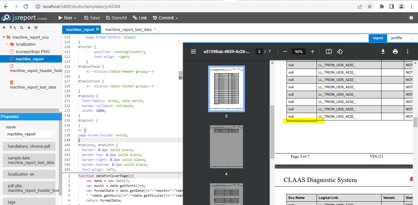 Jsreport Error Extra Line Showing After Table Data Break Into Second Page Error Only Header
