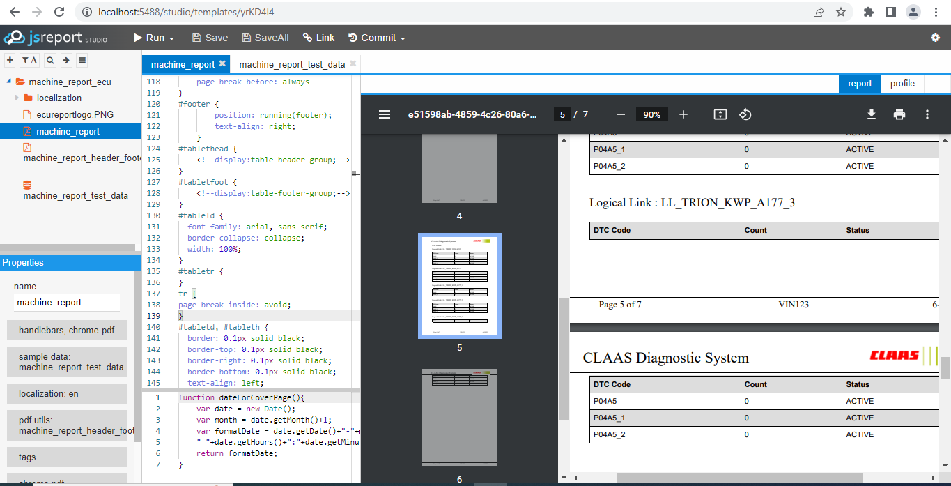 JSReport - Error Extra line showing after table data break into second page, Error only header ...