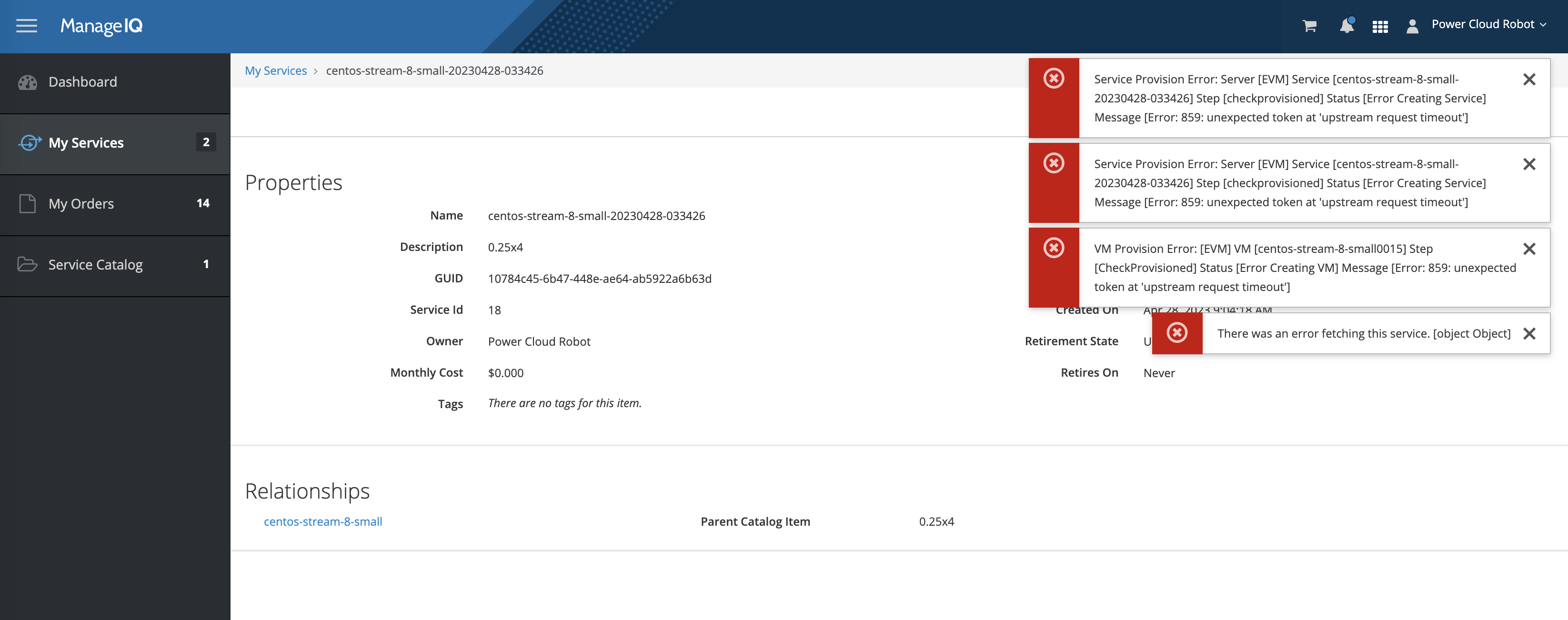Service Provision times out for the powervs · Issue #22428 · ManageIQ/manageiq · GitHub