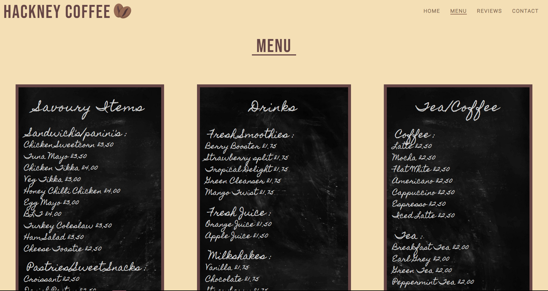 GitHub - Liam-WB/hackney-coffee: Portfolio Project 1 Submission: A London based community coffee ...