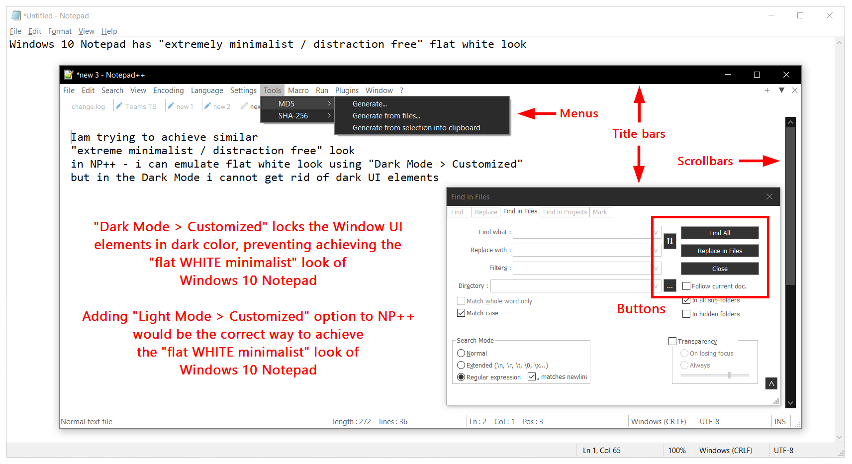 [Feature Request] - Ability to customize color Tones in Light Mode · Issue #13255 · notepad-plus ...