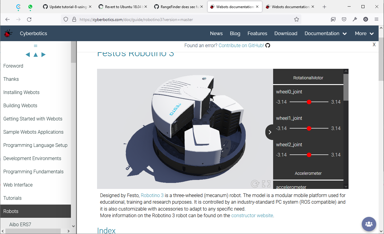 Robotino3 doesn't cast shadows properly · Issue #3435 · cyberbotics/webots · GitHub