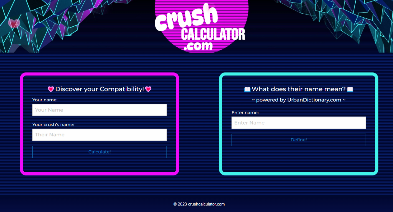 GitHub - 00shivani/CrushCalculations: This fun website allows people to ...