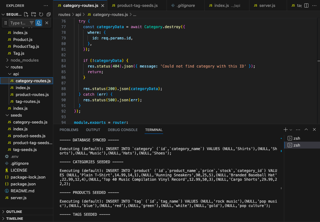 GitHub - elleinadseer/sequelize-commerce-w13: Back end for an e ...
