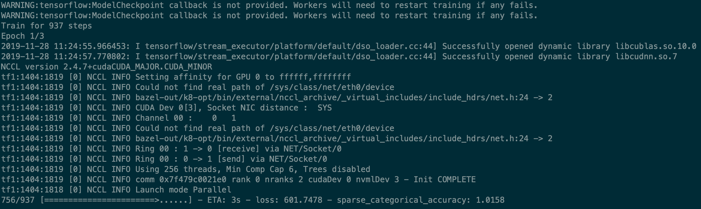 Crash with MultiWorkerMirroredStrategy Keras Example from docs · Issue #33979 · tensorflow ...