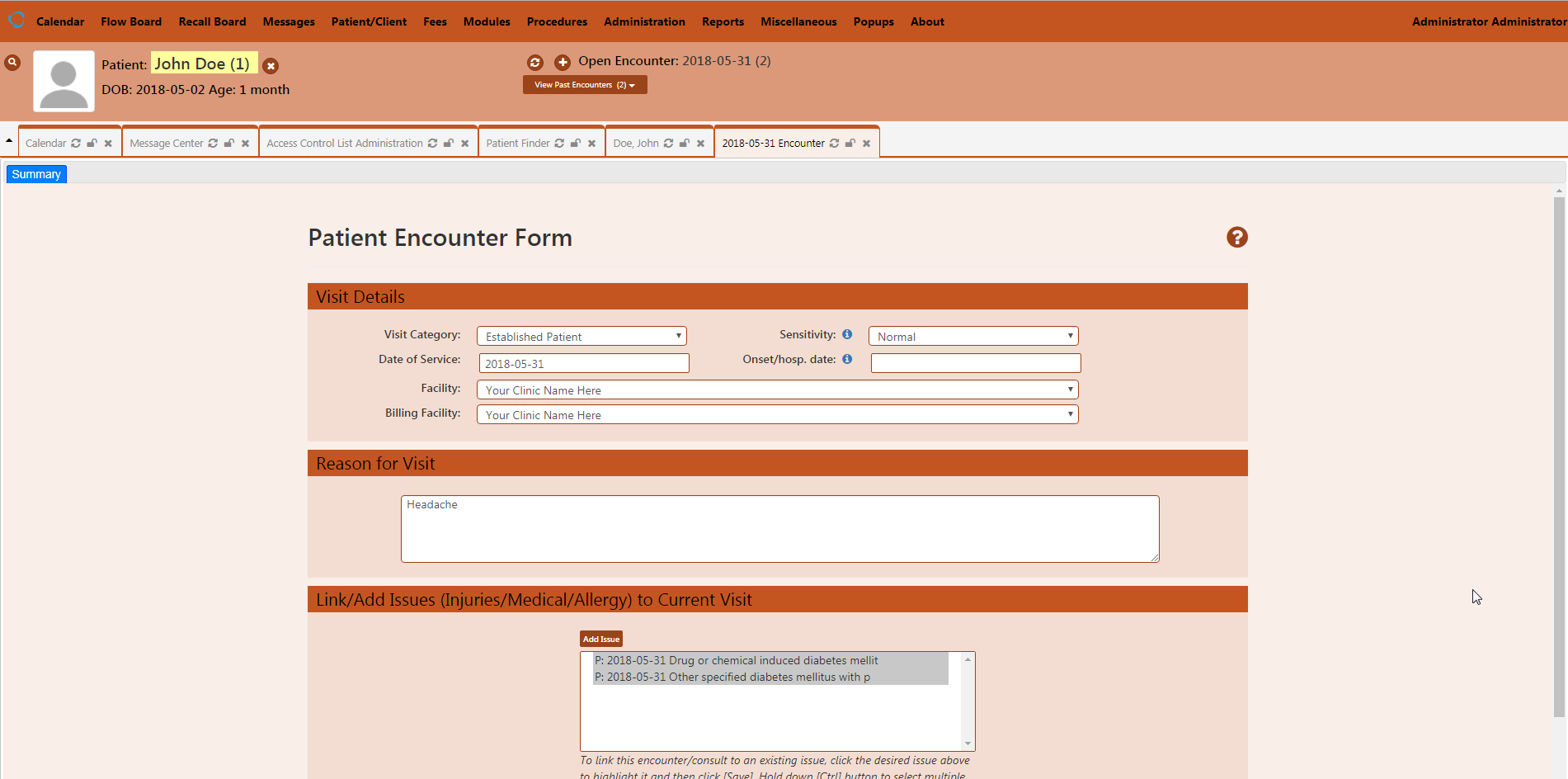 awkward title: New Patient Encounter for every encounter in patient report · Issue #1669 ...
