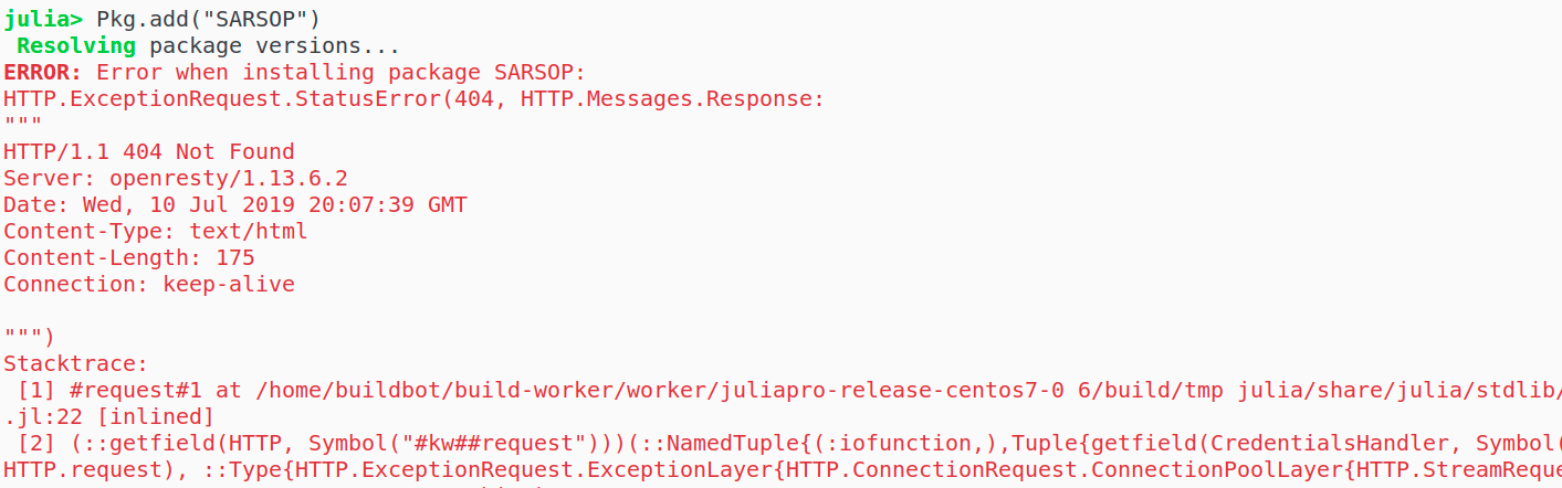 Adding solvers in JuliaPro · Issue #249 · JuliaPOMDP/POMDPs.jl · GitHub
