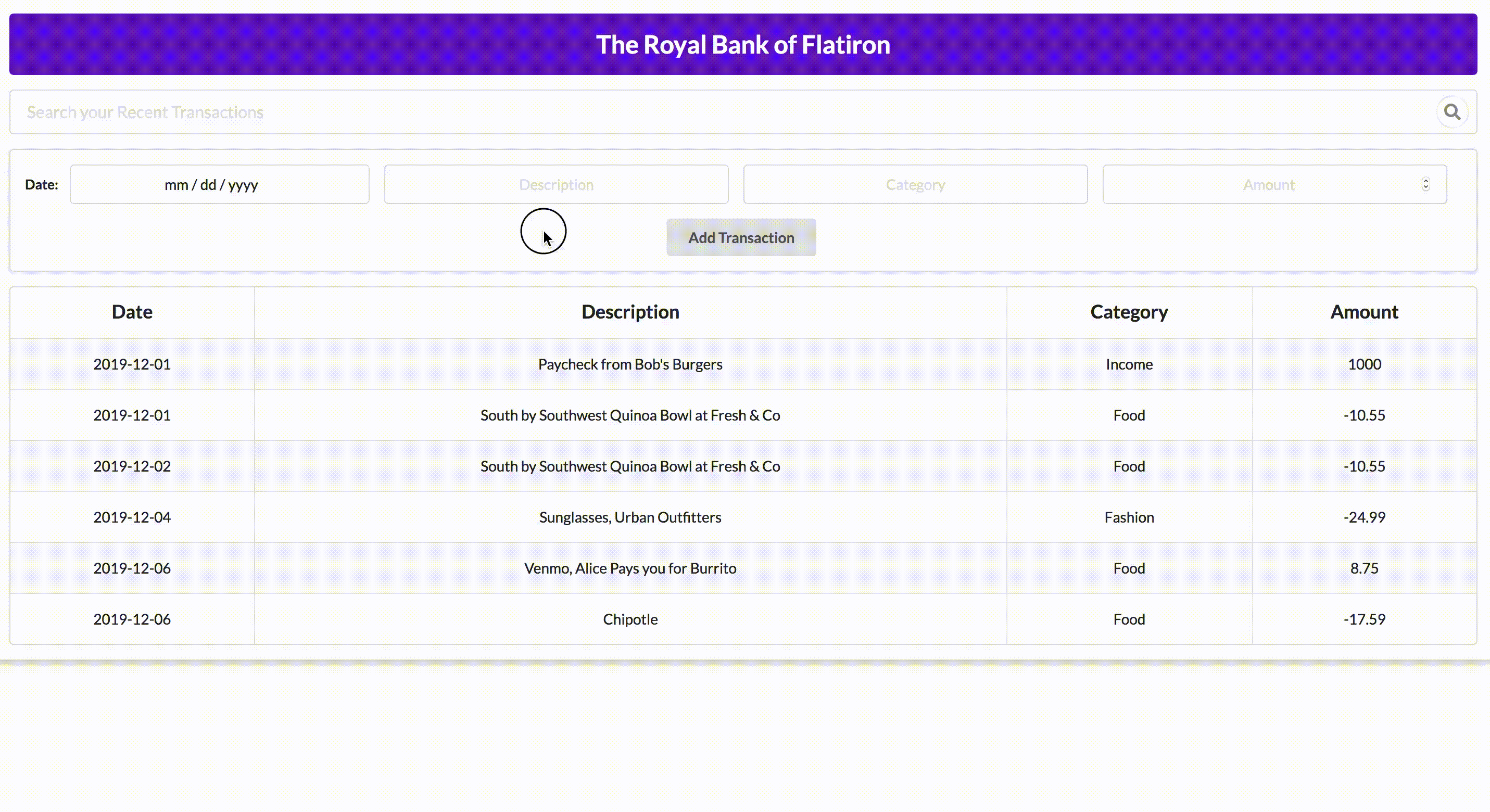 GitHub - NoobStevie/Phase-2-Wk-1-Code-Challenge: Bank Of Flatiron